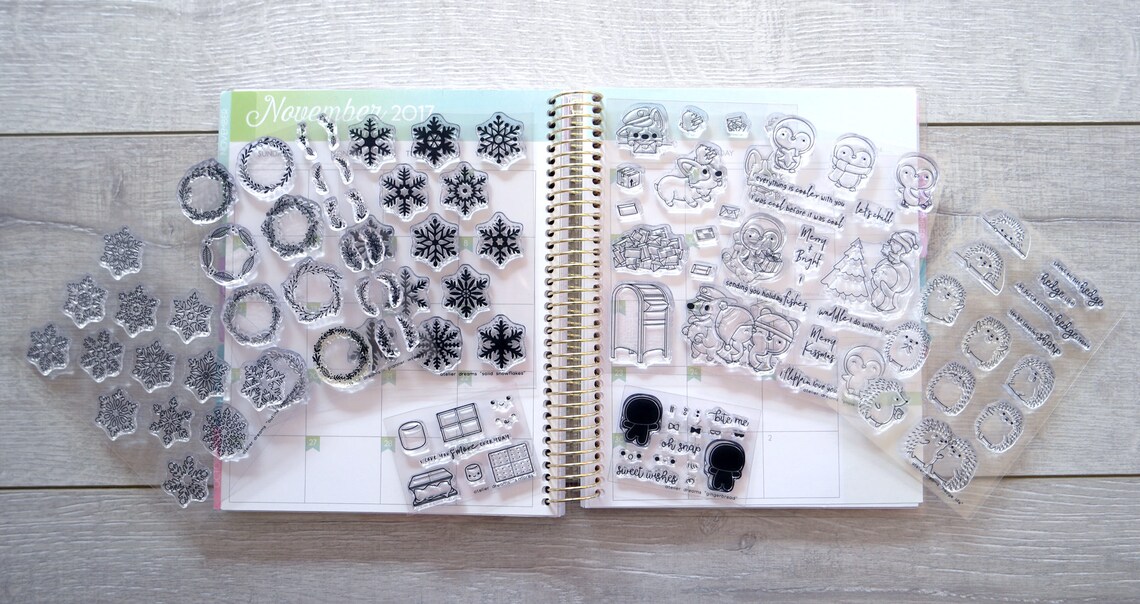 AD-069 SNOW BIRDS - Planner Stamps (photopolymer Clear Stamps) Winter ...