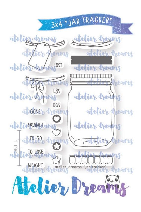 ADG-031 JAR TRACKER 3x4 Planner Stamps Photopolymer Clear | Etsy