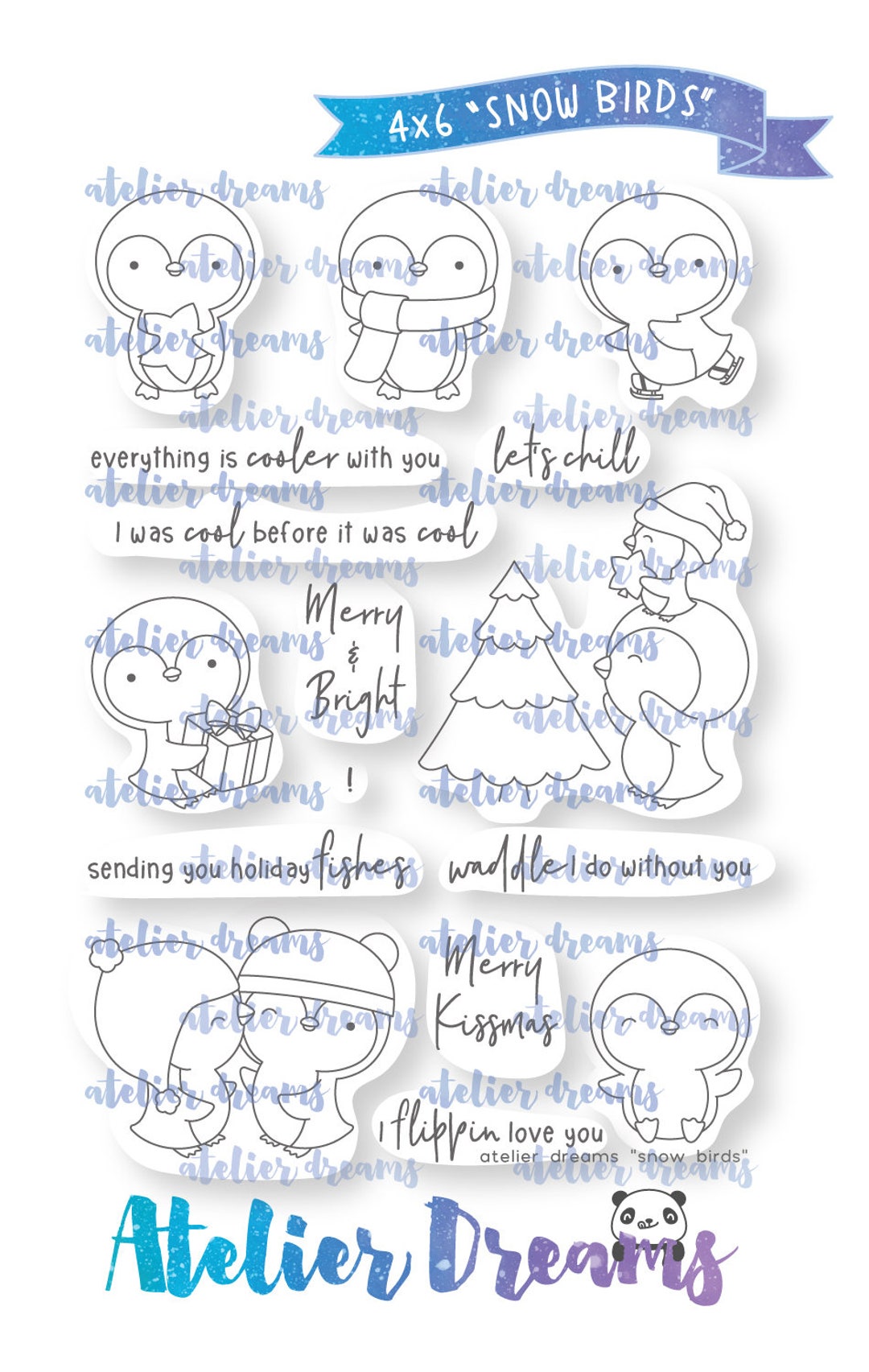 AD-069 SNOW BIRDS - Planner Stamps (photopolymer Clear Stamps) Winter ...