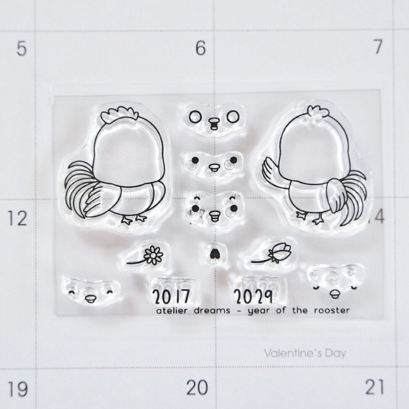 ADM-006 Year of the ROOSTER Mini Planner Stamps | Etsy