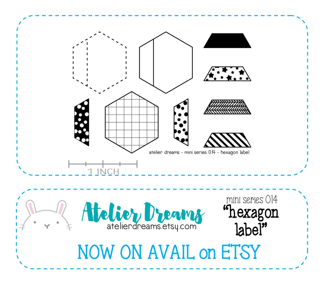 ADM-018 HEXAGON LABEL - Mini - Planner Stamps (photopolymer Clear ...