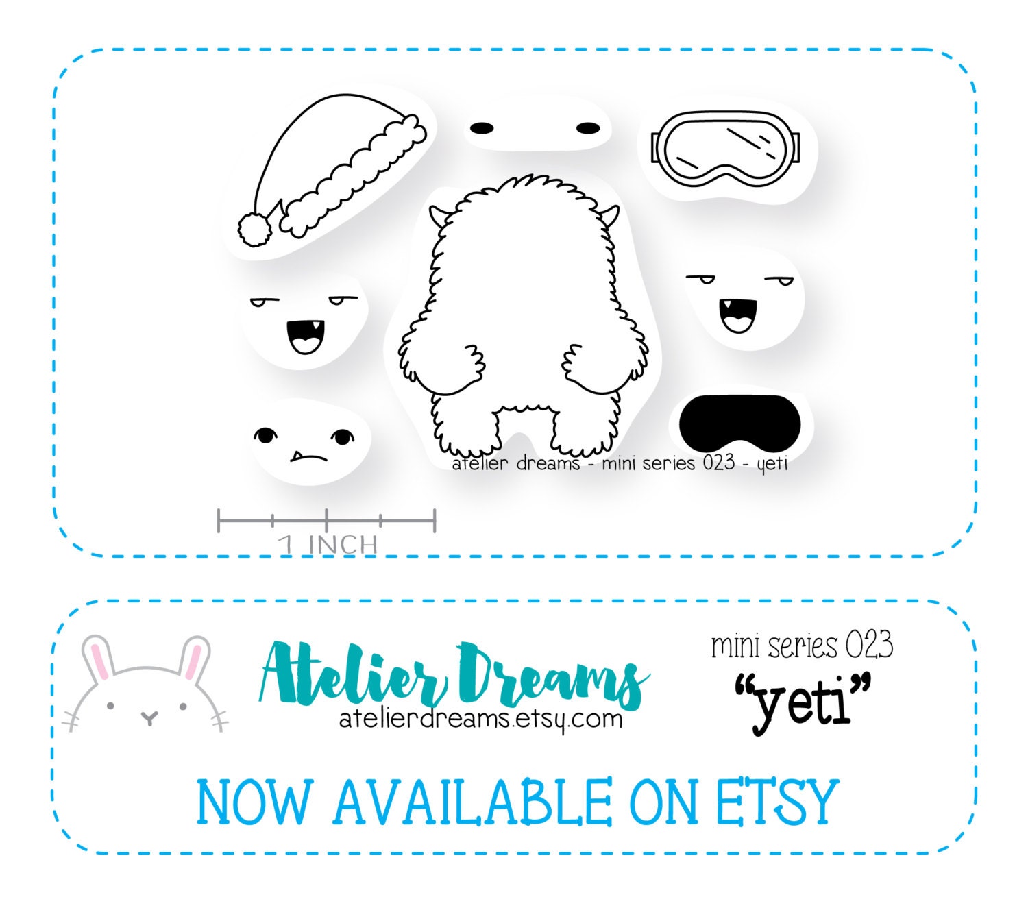 ADM-005 YETI - Mini - Planner Stamps (photopolymer Clear Stamps) Yeti ...