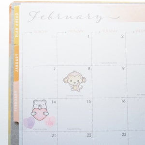 ADM-001 Year of the MONKEY Mini Planner Stamps photopolymer Clear ...