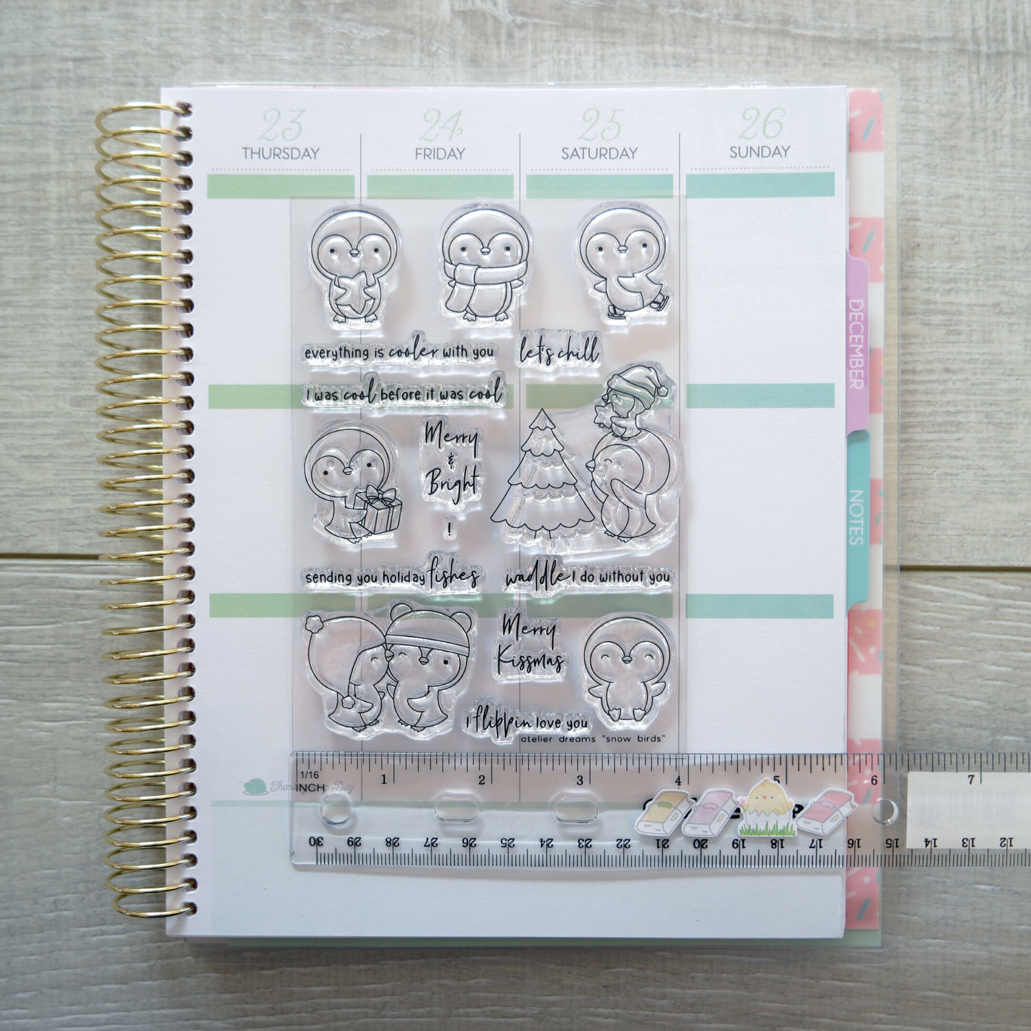 AD-069 SNOW BIRDS - Planner Stamps (photopolymer Clear Stamps) Winter ...