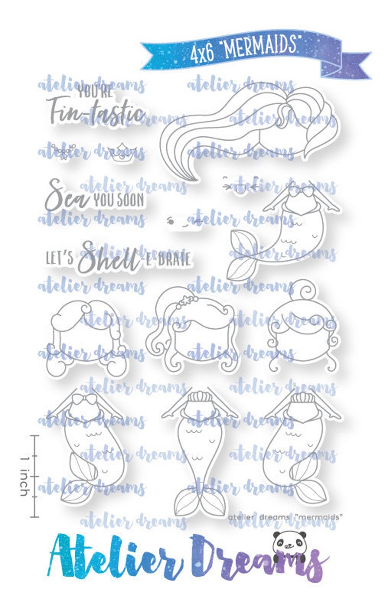 AD-045 MERMAIDS - Planner Stamps (photopolymer Clear Stamps) Hobonichi ...
