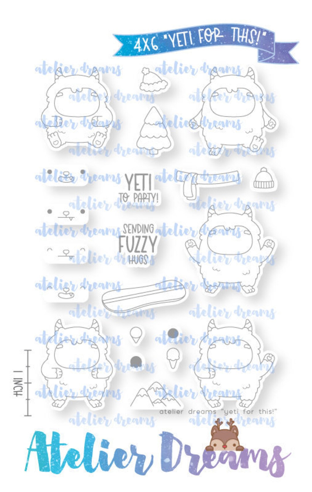 AD-105 YETI for THIS Planner Stamps photopolymer Clear Stamps Yeti ...