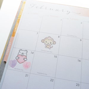 ADM-001 Year of the MONKEY Mini Planner Stamps photopolymer Clear ...