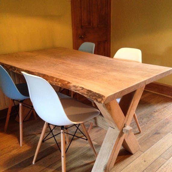 Solid Bespoke English Oak Waney Live Edge Dining Table Available in Three Sizes. Etsy