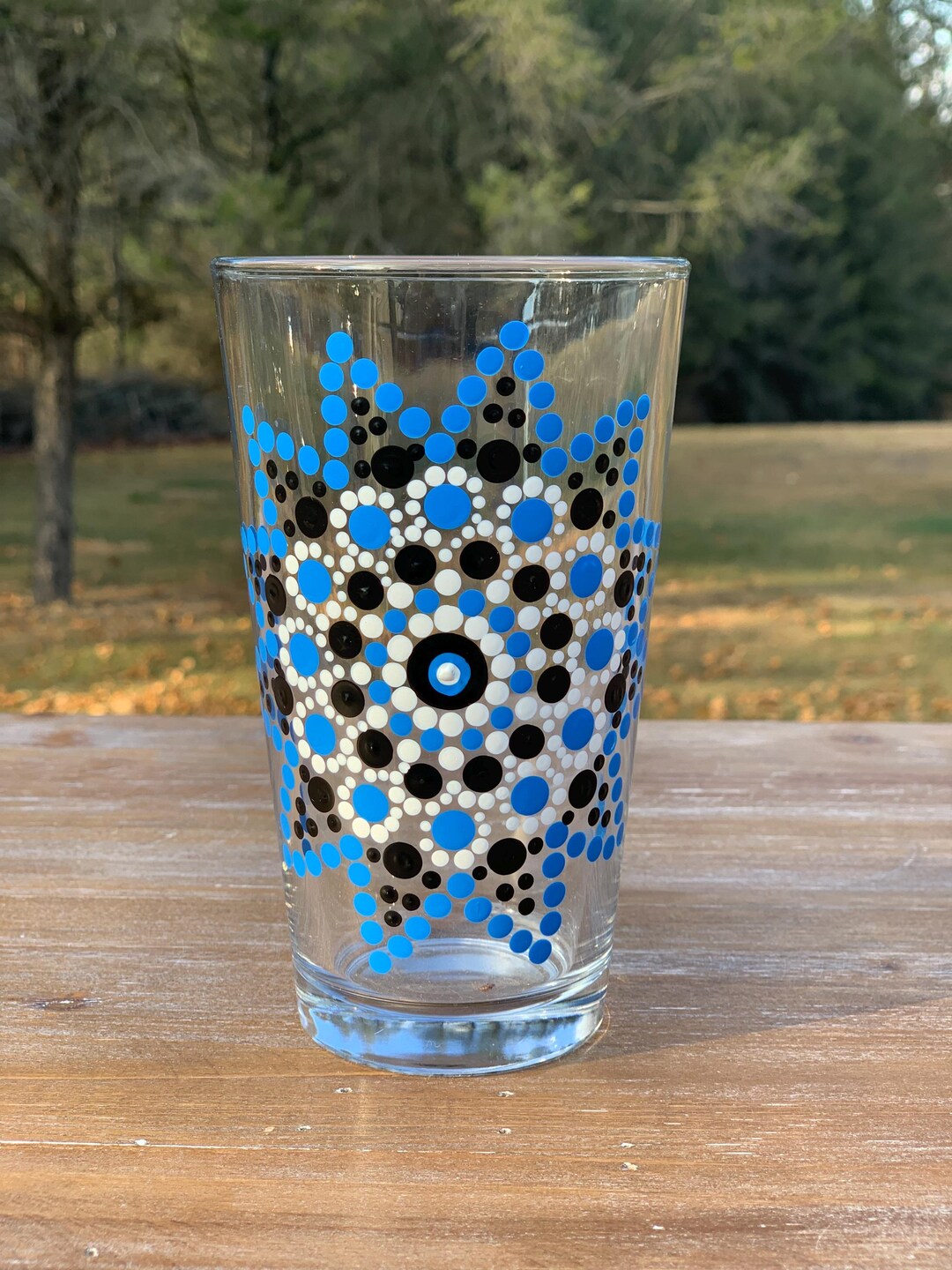 Mandala Handpainted Beer Glass, Mandala Pint Glass, Mandala Painted ...