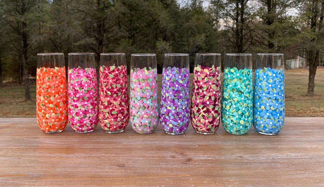Hydrangea Champagne Glass, Hydrangea Champagne Flutes, Floral Champagne ...