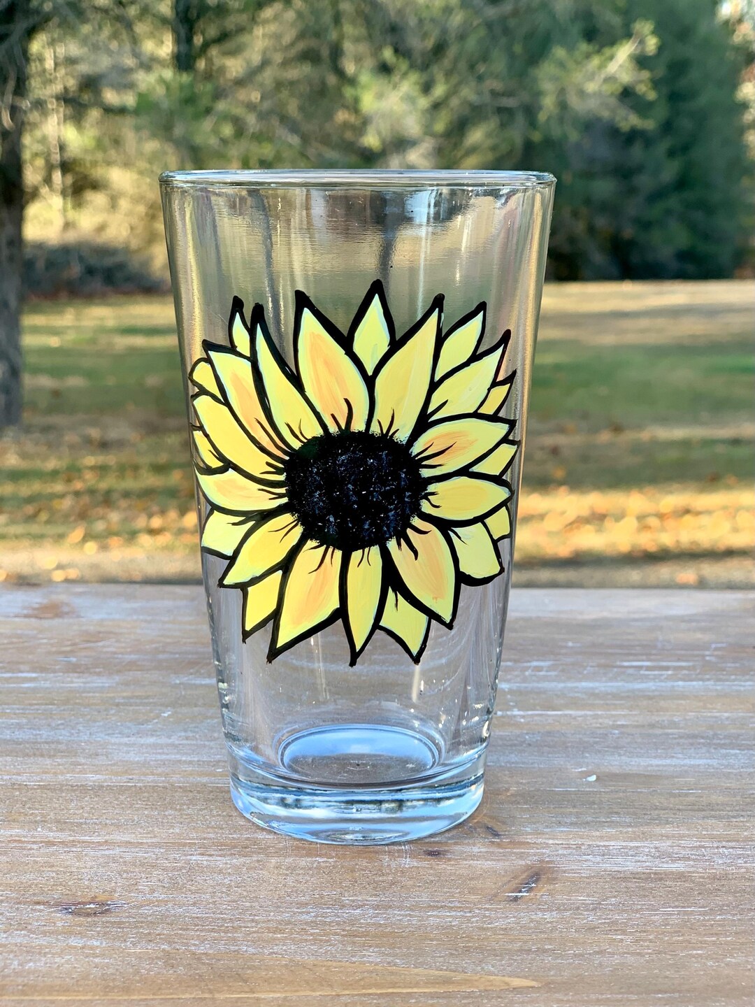 Sunflower Glass Cup, Sunflower Beer Glass, Sunflower Beer Mug ...
