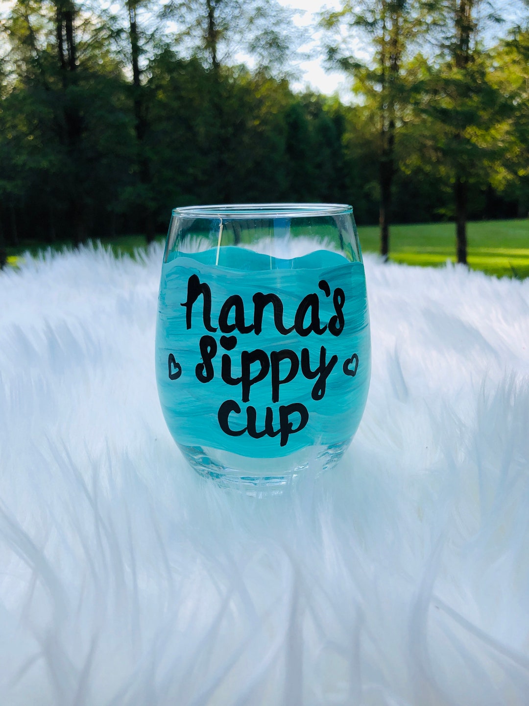 Nana's Sippy Cup Hand Painted Stemless Wine Glass Tumbler /gifts for ...