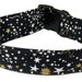 Black and White Star Dog Collar With Star Charm - White & Gold Stars on ...