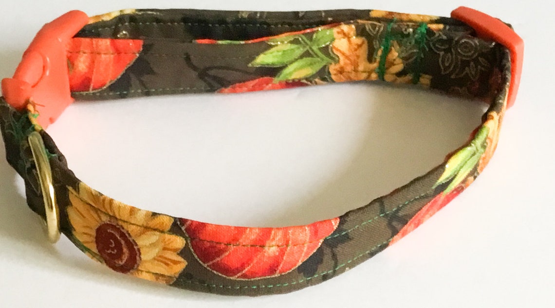 Brown & Orange Fall Thanksgiving Metallic Sunflower Collar | Etsy