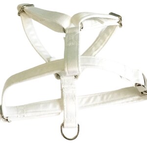 White Satin Wedding Dog Harness With Silver Metal Buckle / Satin Roman ...