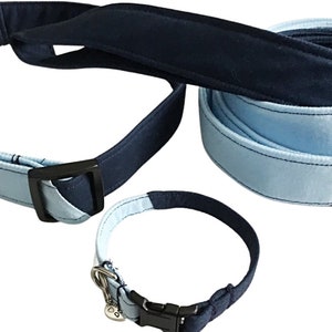 Solid Navy & Light Blue Dog Leash With Available Matching Accessories ...