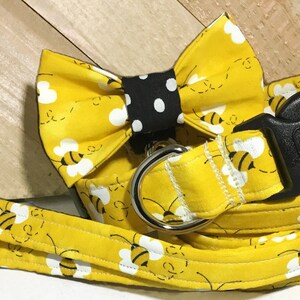 Yellow Bumble Bee Collar With Matching Bow Tie for Dogs or Cats in ...