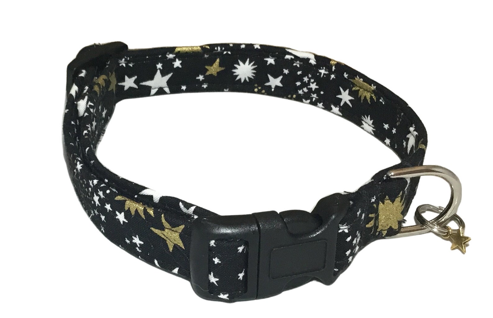 Black and White Star Dog Collar With Star Charm in Buckled or - Etsy