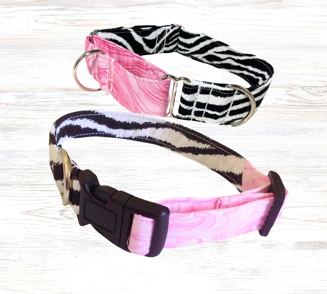 Zebra Animal Print Collar for Girl Dogs or Cats - Black & White Striped ...