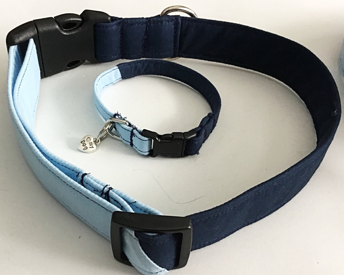 Blue Dog or Cat Collar With Matching Friendship Bracelet & | Etsy