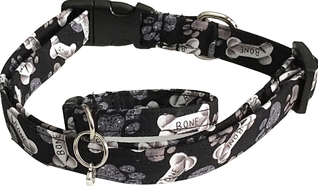 Black & White Dog Bone Collar With Matching Friendship Charm Bracelet ...