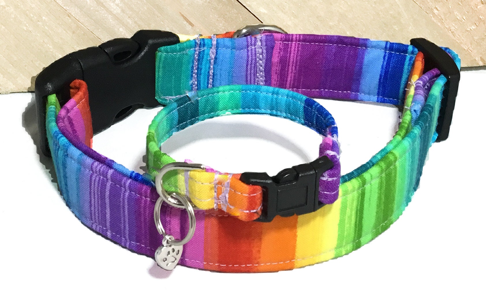 Colorful Rainbow Step in Dog Harness / 5 Ft Leash Upgrade / Matching ...