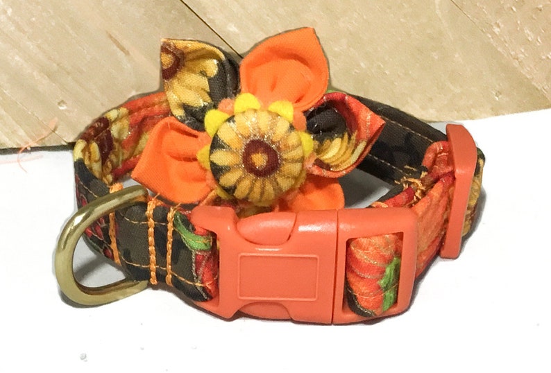 Brown & Orange Fall Thanksgiving Metallic Sunflower Collar - Etsy