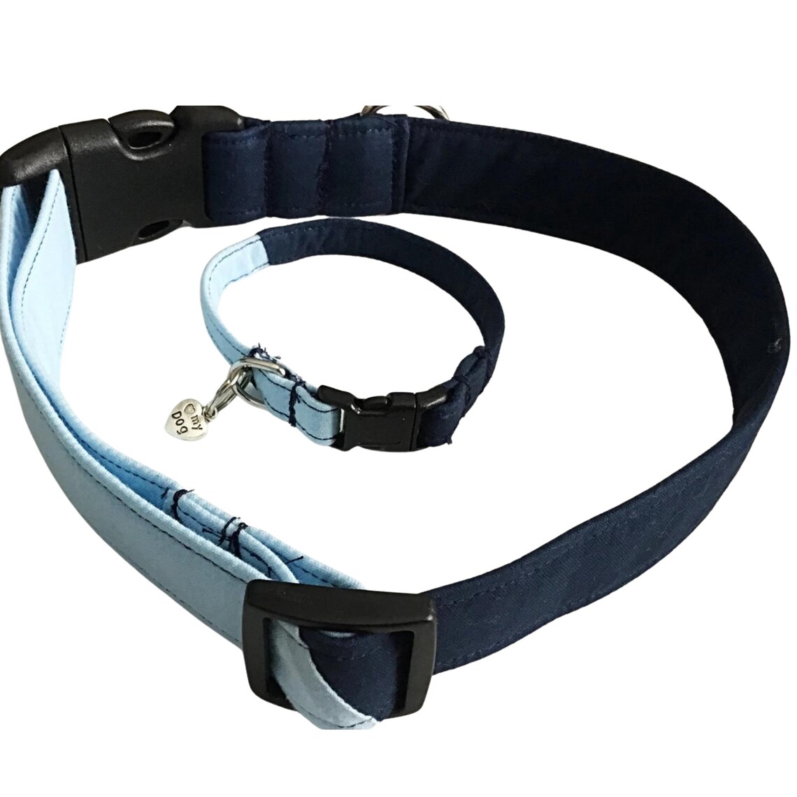 Blue Dog or Cat Collar With Matching Friendship Bracelet & Charm - Gift ...