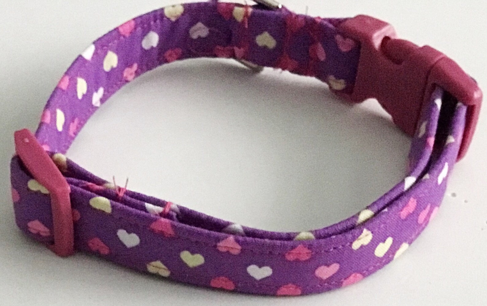Purple Valentine's Day Flower Collar With Hearts for - Etsy
