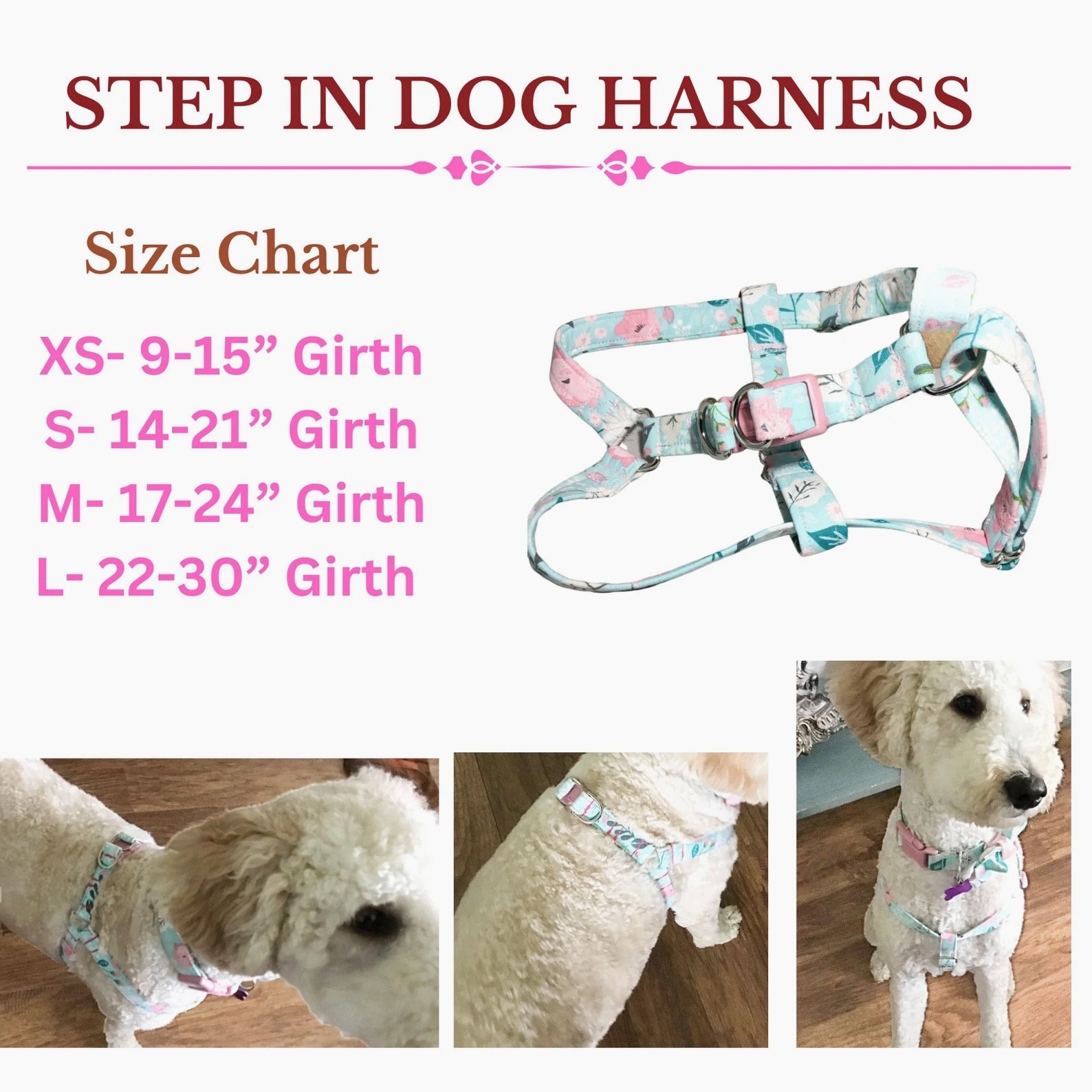 White Satin Wedding Dog Harness With Silver Metal Buckle / Satin Roman ...