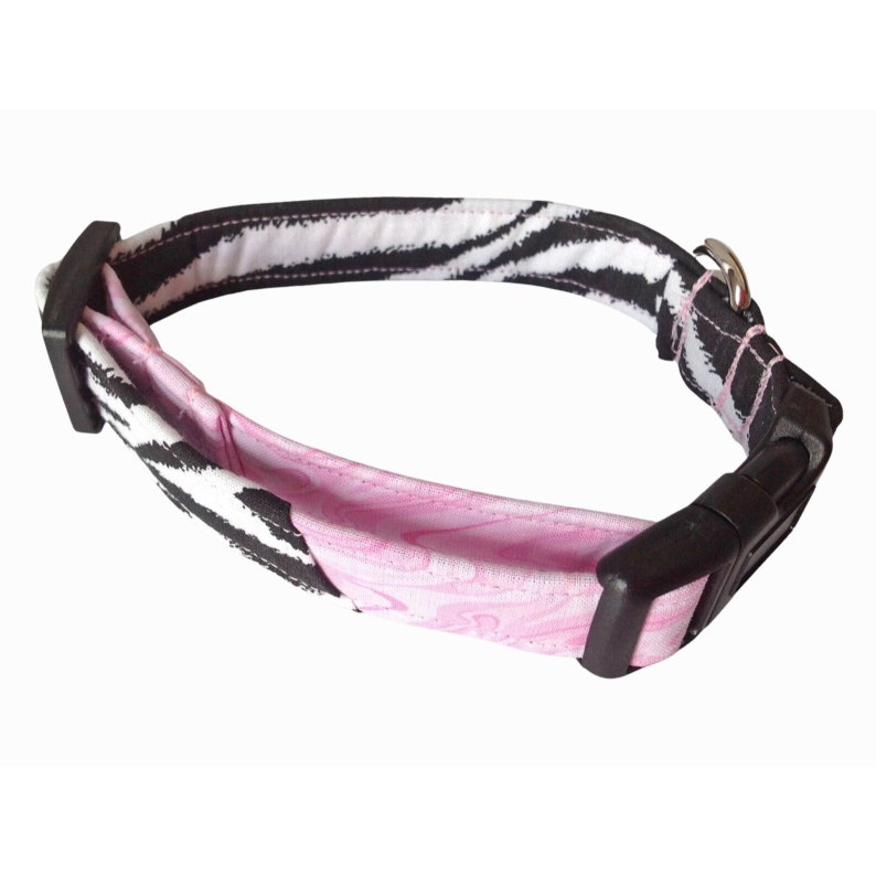 Zebra Animal Print Collar for Girl Dogs or Cats - Black & White Striped ...