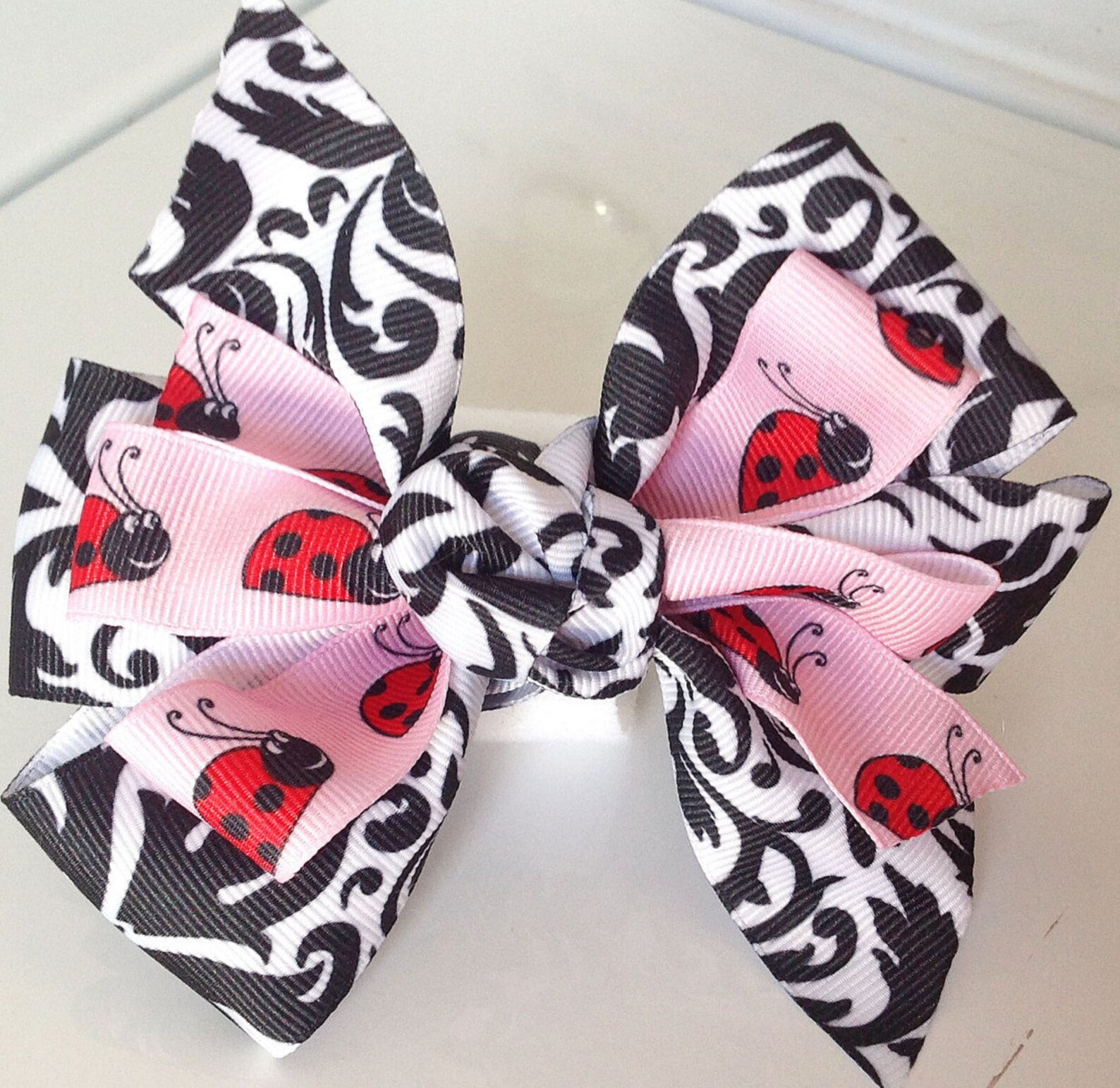 Black White Pink Red Lady Bug Ribbon Bow for Dog or Cat Collar | Etsy