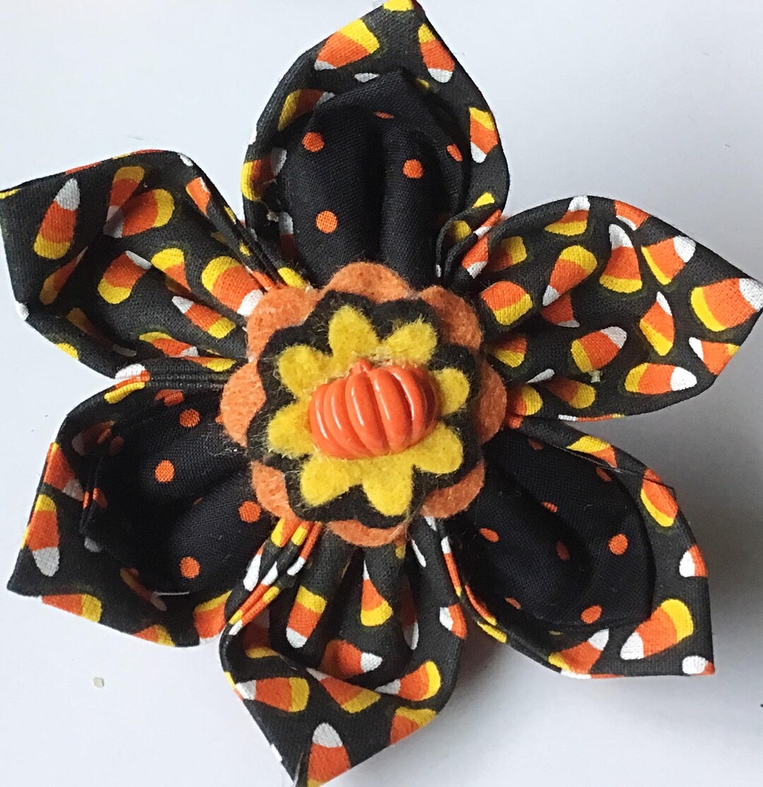 Halloween Candy Corn Collar Flower for Girl Dogs and Cats - Etsy
