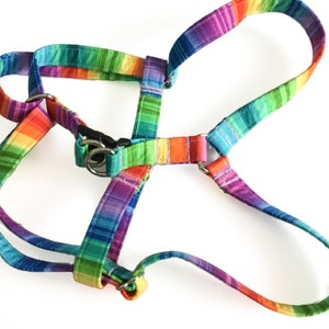 Colorful Rainbow Step In Dog Harness / 5 Ft Leash Upgrade / | Etsy