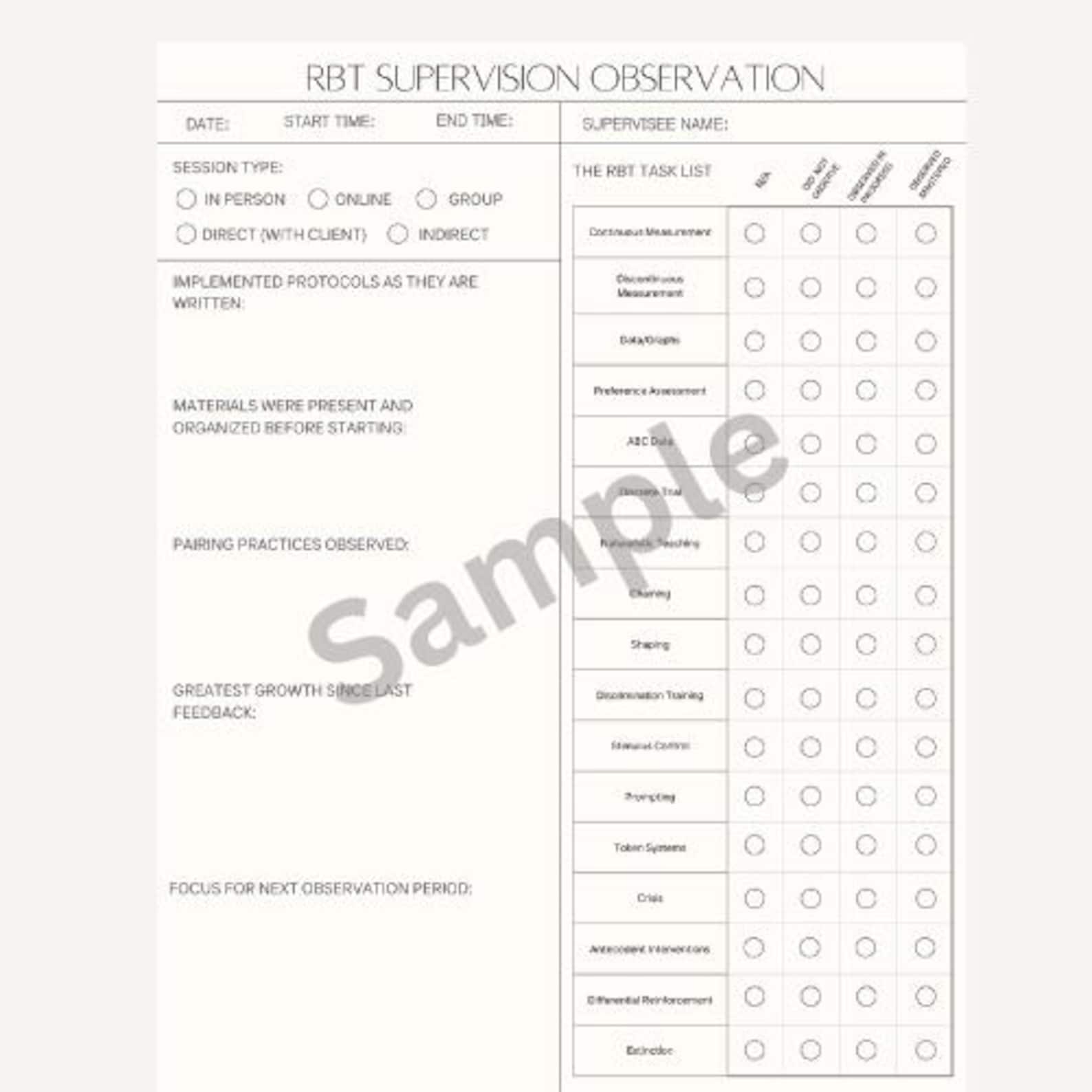 BCBA Printable Planner (minimalist Design) - Etsy