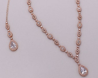 Long Rose Gold Necklace - Etsy