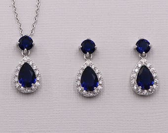 Blue bridal jewelry | Etsy