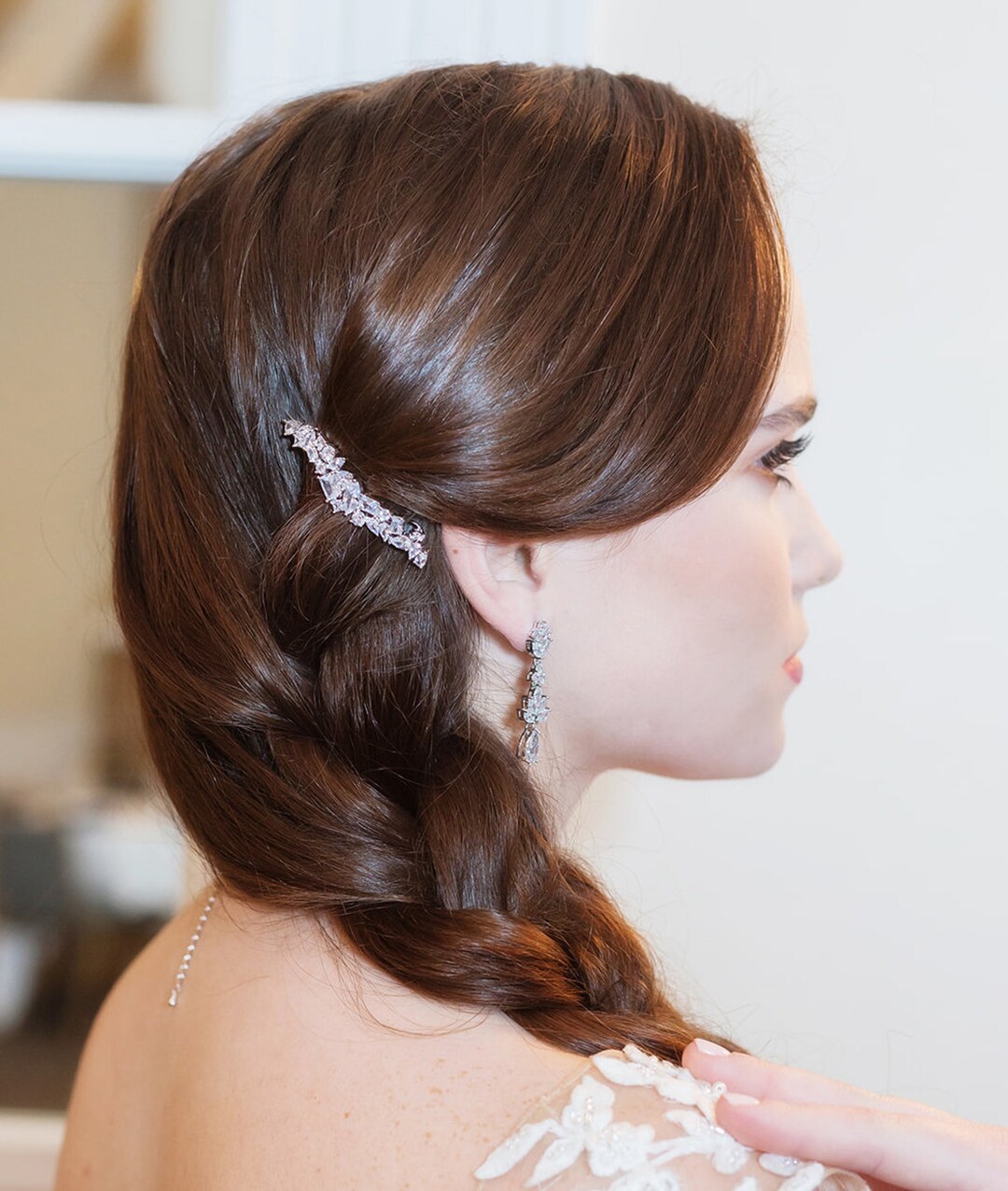 Wedding Barrette, Cubic Zirconia Barrette, Bridal Rhinestone Clip ...