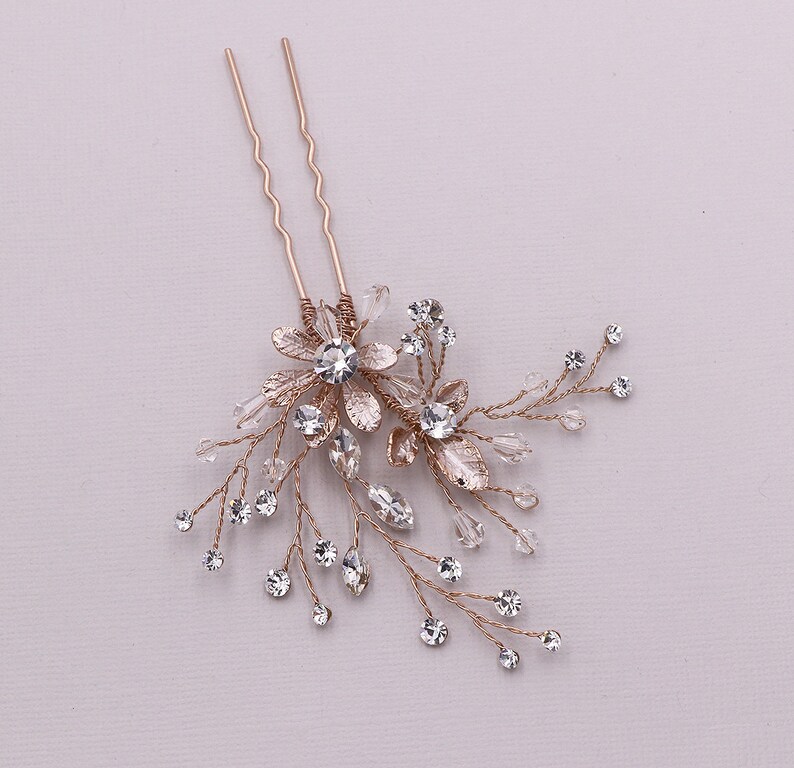 Wedding Hair Pin Crystal Wedding Hair Pins Silver Crystal - Etsy