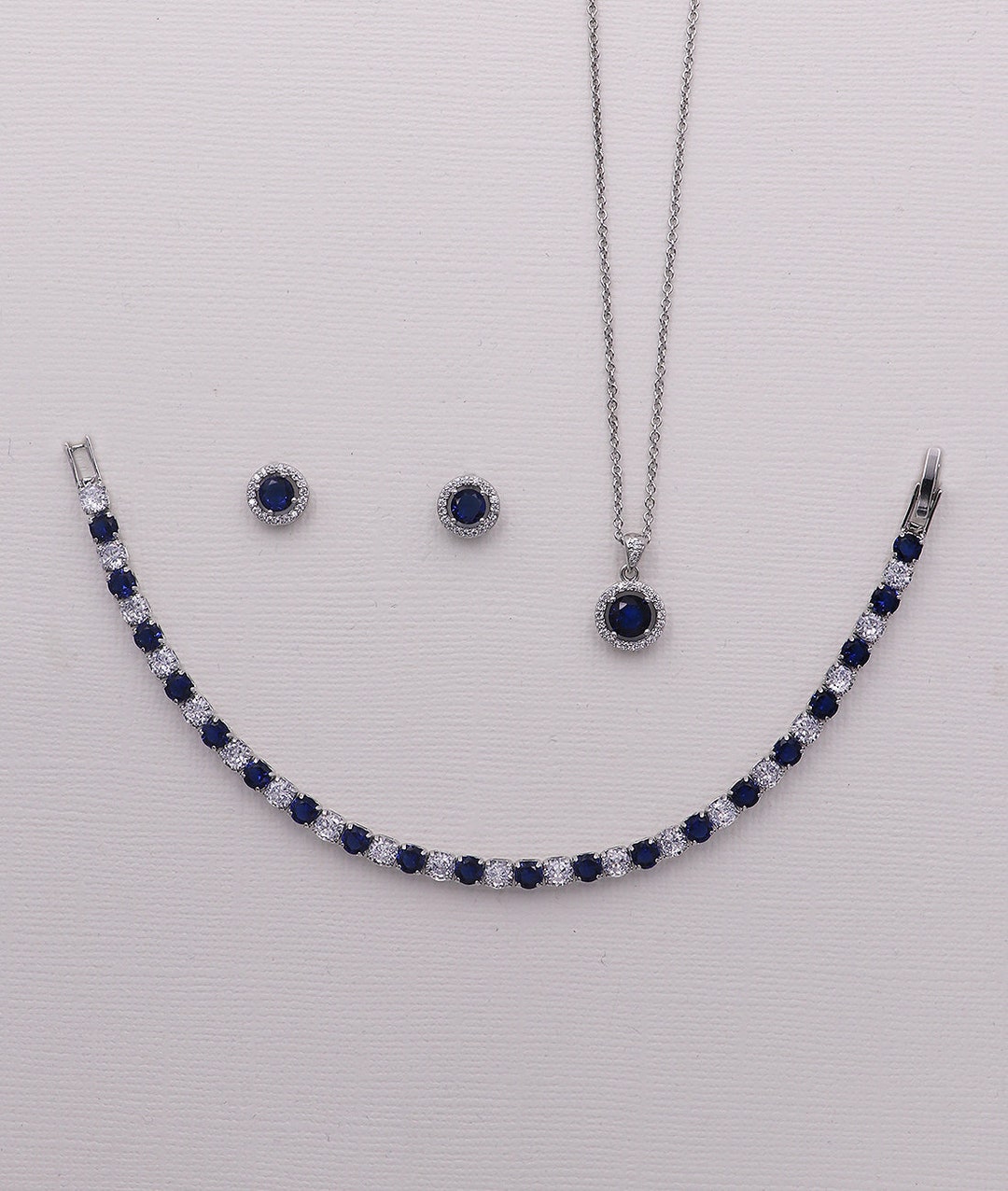 Navy Blue Wedding Jewelry Set, Jewelry Set for Brides, Wedding Earrings ...
