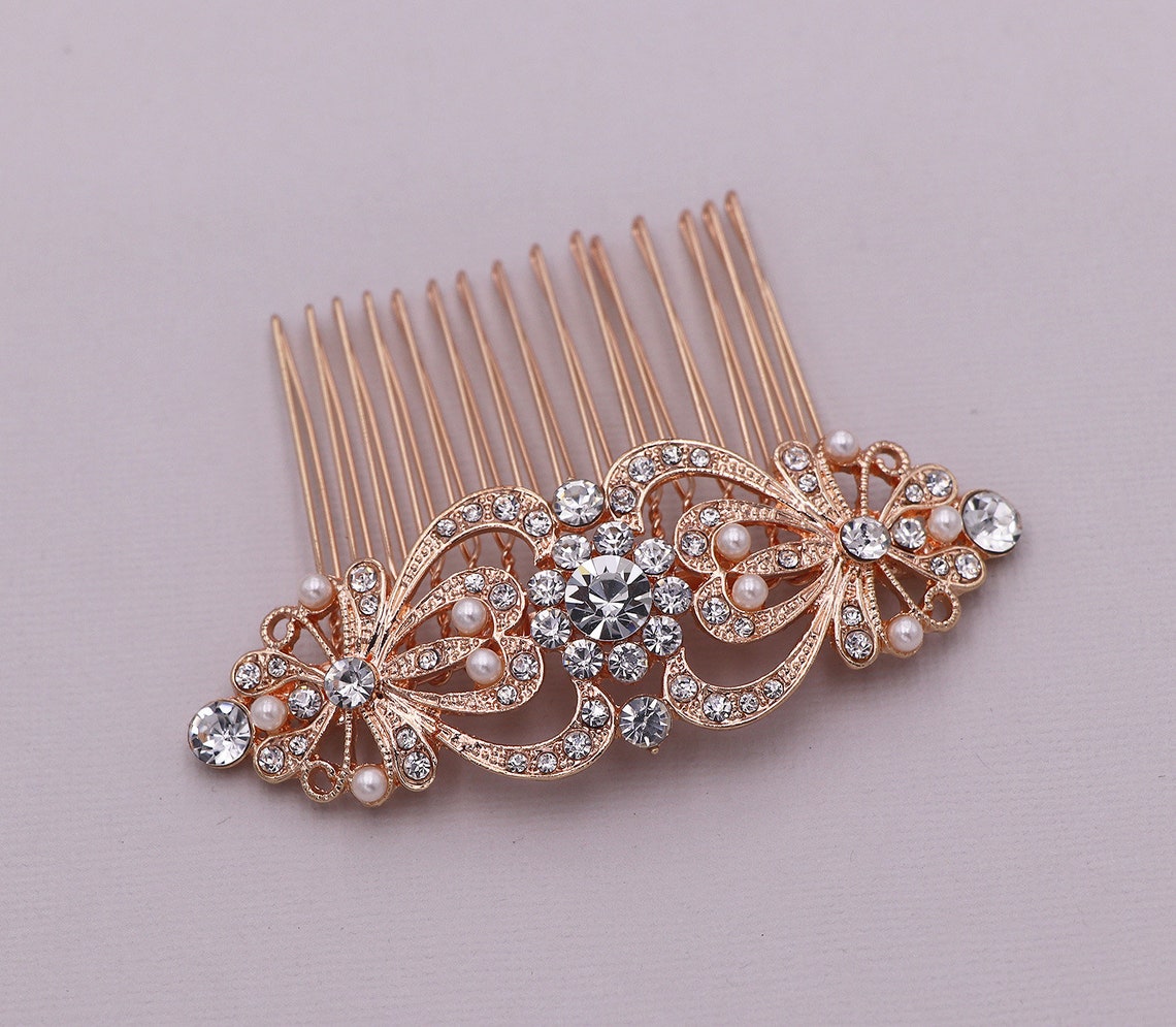 Navy Wedding Comb Rhinestone Comb Bridal Comb Pearl Blue | Etsy