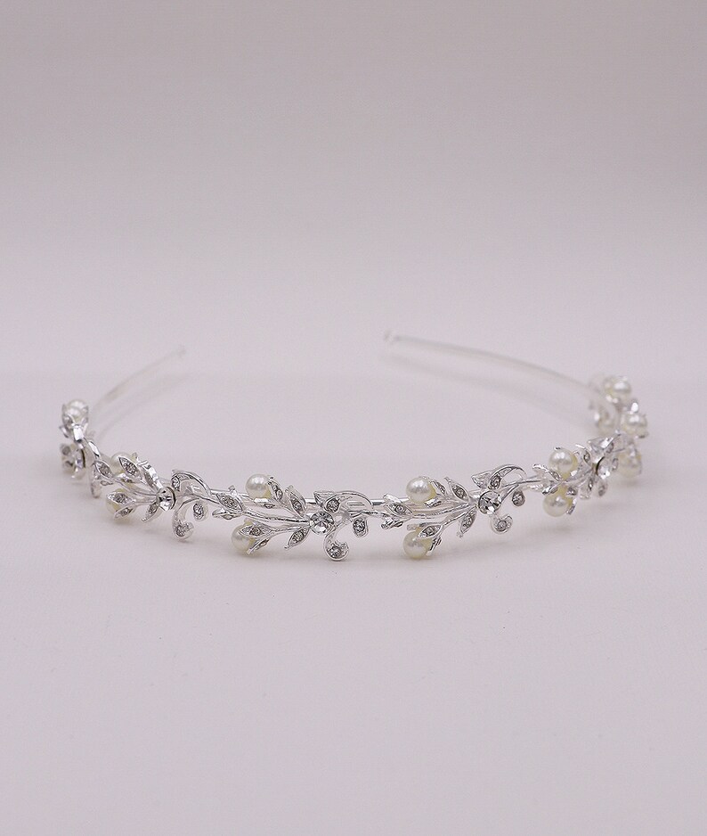 Rhinestone Crystal Pearl Bridal Headband Headpiece Wedding Etsy