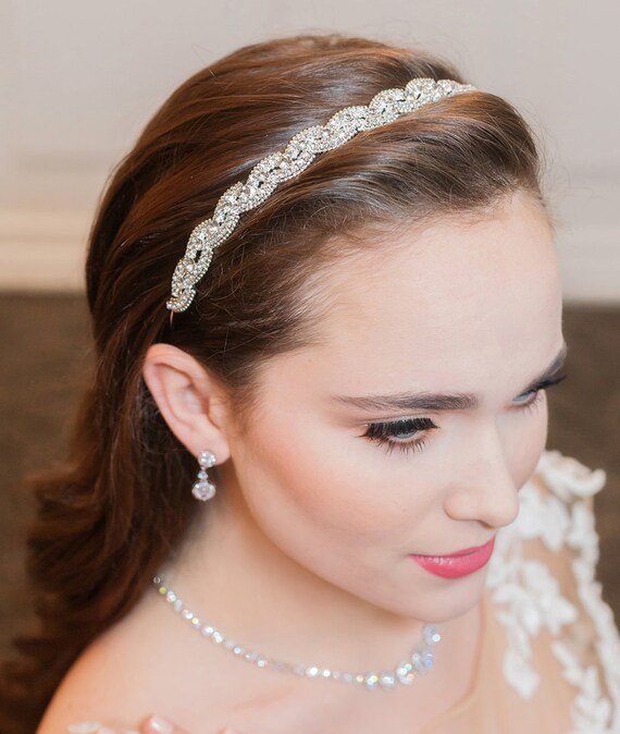 Bridal Headband Swarovski Crystal Wedding Headband Bridal Etsy