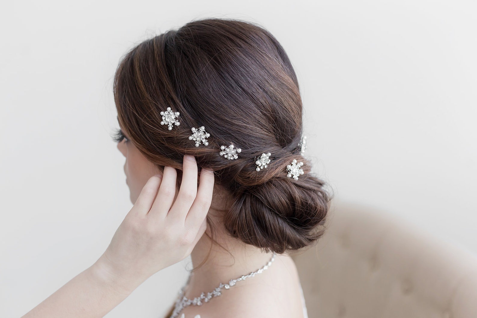 Snowflake Wedding Hair Pins Set of 6 Crystal Rhinestone - Etsy