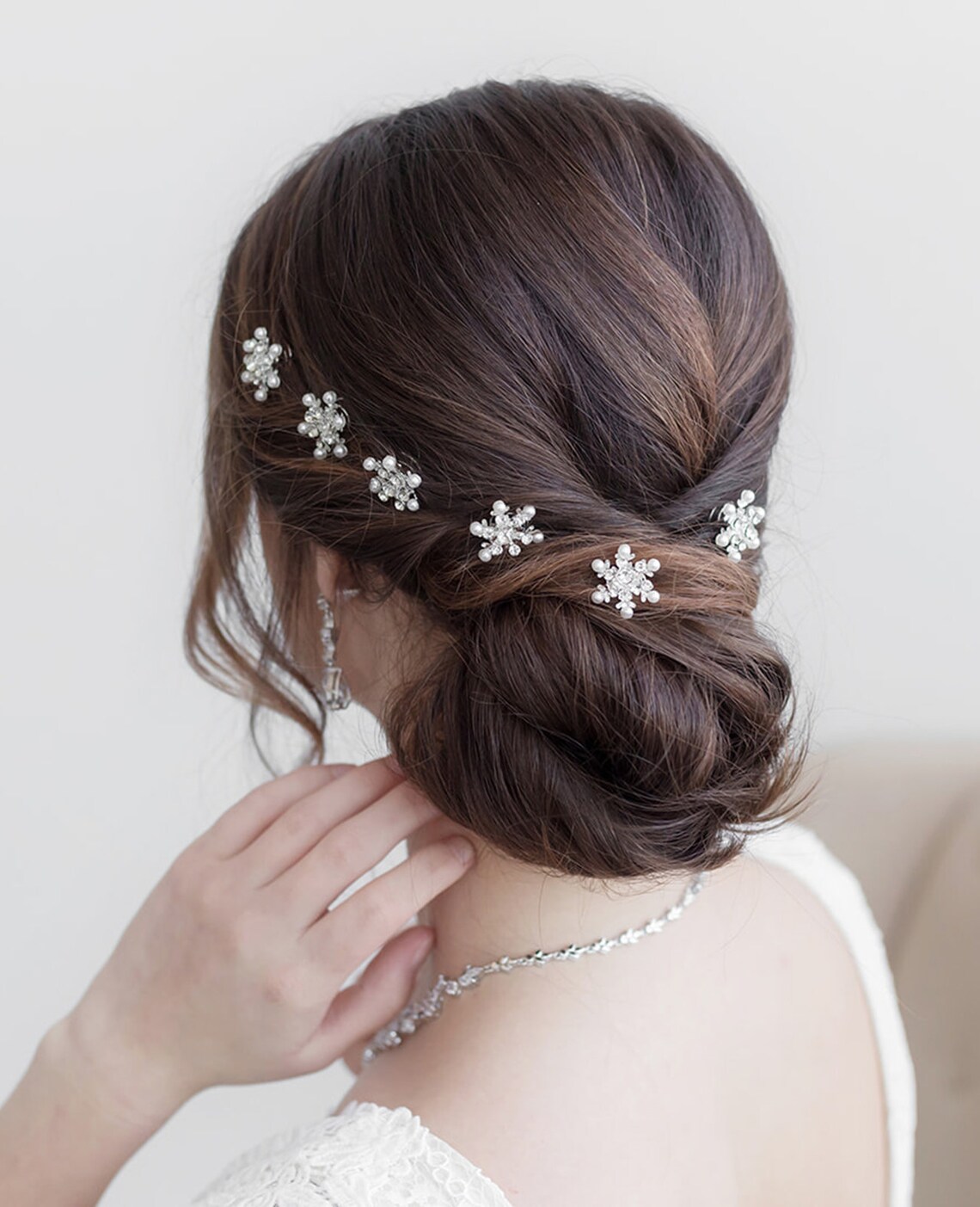 Snowflake Wedding Hair Pins Set of 6 Crystal Rhinestone - Etsy