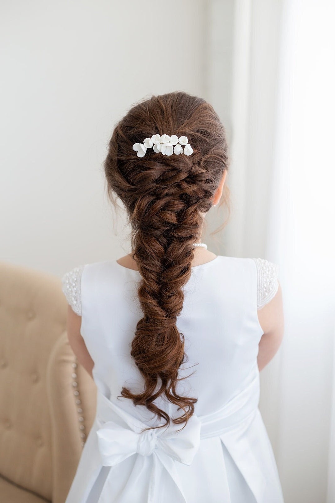 Flower Girl Hair Comb, Flower Crystal Comb, Children's Hair Comb, Girls ...
