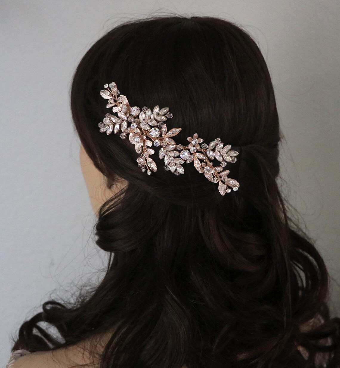 Wedding Comb Rose Gold Wedding Hair Comb Handmade Wedding | Etsy