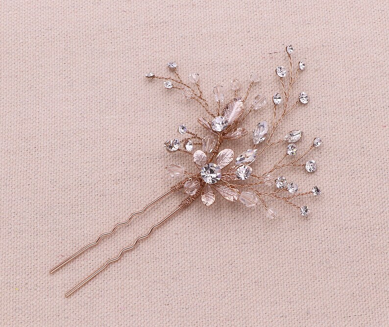 Wedding Hair Pin Crystal Wedding Hair Pins Silver Crystal - Etsy