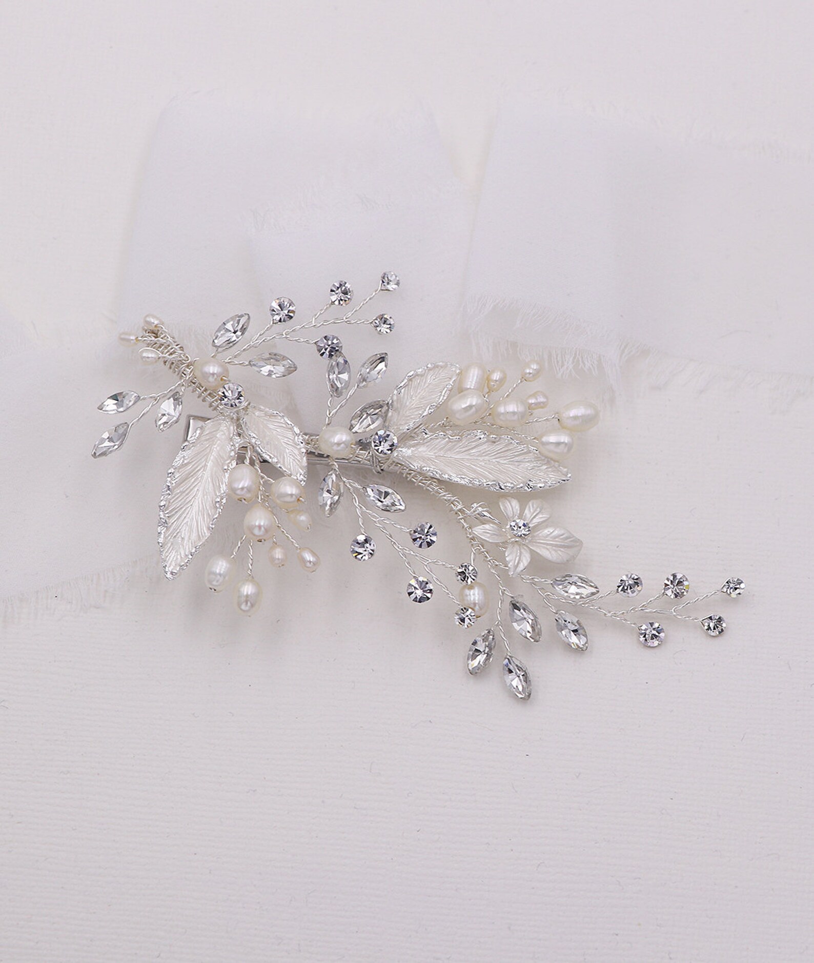 Pearl Wedding Clip Gold Gold Wedding Hair Clip Crystal - Etsy
