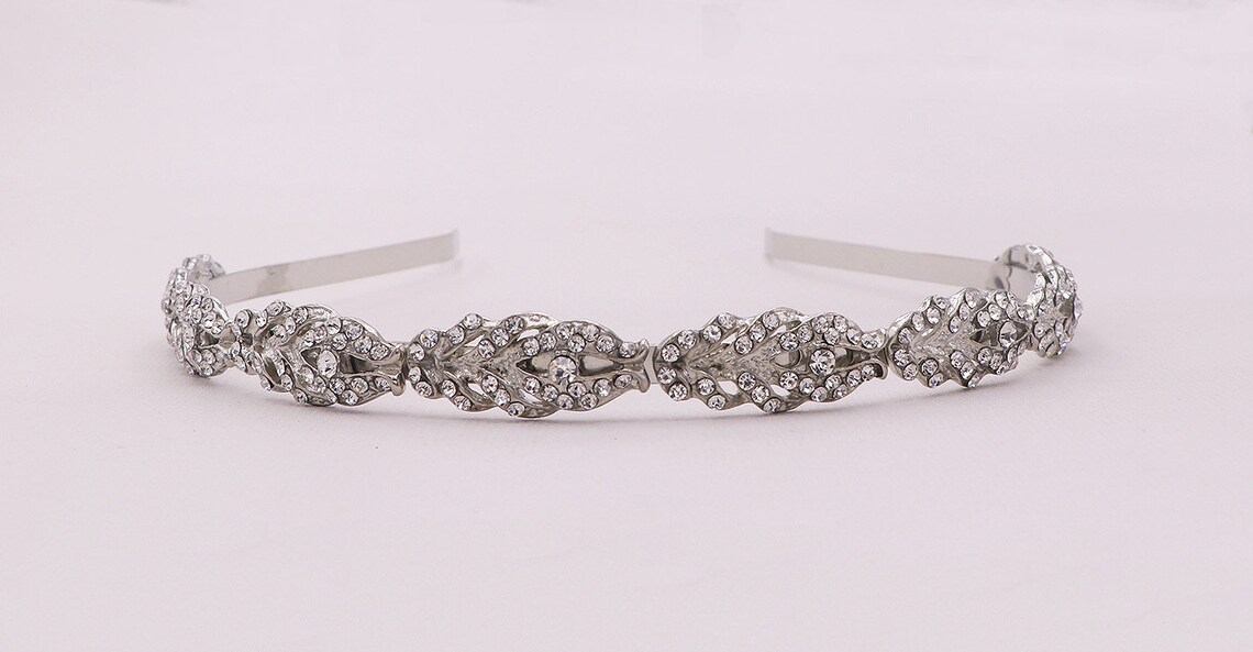 Crystal Bridal Rose Gold Headpiece Wedding Headband Wedding Etsy